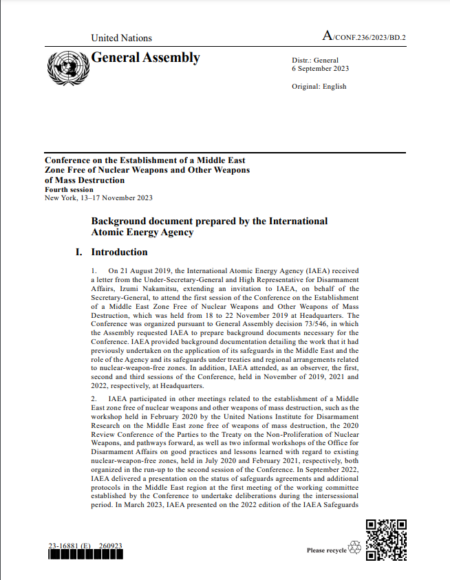 Background document prepared by the IAEA at the 4th session of the ...